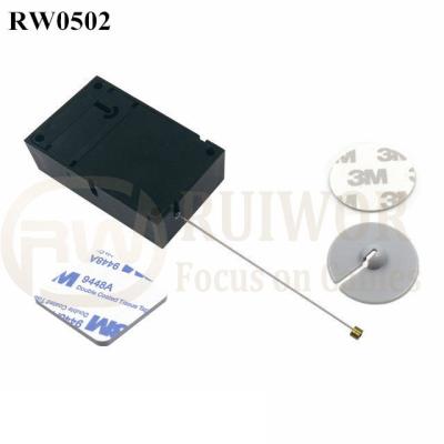 China RW0502 Cuboid Anti Theft Pull Box With Dia 30mm Circular Adhesive ABS Plate For Store Security Product Position for sale