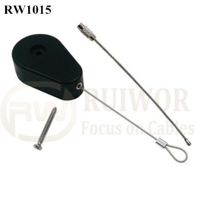 China RW1015 Drop-Shaped Retractable Security Tether Plus Size Customizable Wire Rope Ring Catch for sale