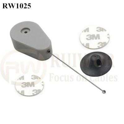 China RW1025 Drop-Shaped Retractable Security Tether Plus Dia 38mm Circular Adhesive Plastic Plate for sale