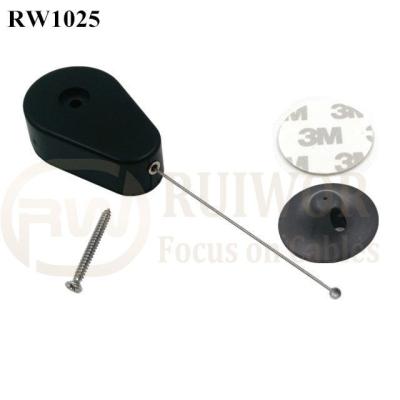 China RW1025 Drop-Shaped Retractable Security Tether Plus Dia 38mm Circular Adhesive Plastic Plate for sale