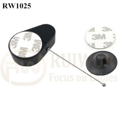 China RW1025 Drop-Shaped Retractable Security Tether Plus Dia 38mm Circular Adhesive Plastic Plate for sale