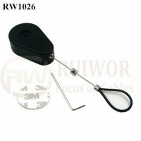 China RW1026 Drop-Shaped Retractable Security Tether Plus Adjustable Stainless Steel Wire Loop Coated Silicone Hose for sale