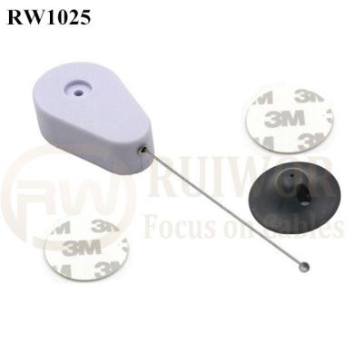 China RW1025 Drop-Shaped Retractable Security Tether Plus Dia 38mm Circular Adhesive Plastic Plate for sale