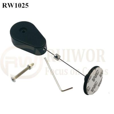 China RW1025 Drop-Shaped Retractable Security Tether Plus Dia 38mm Circular Adhesive Plastic Plate for sale