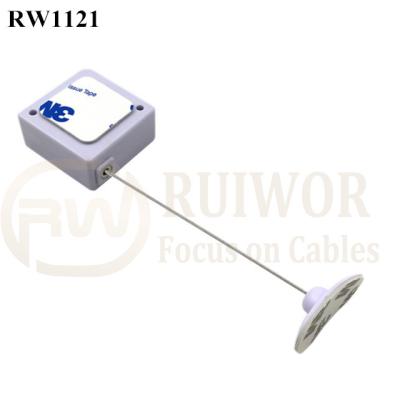 China RuiWor RW1121 Square Retractable Security Cable Mechanism Plus 33X19mm Sticky Flexible Rubber Tips For Stores Secure Display for sale