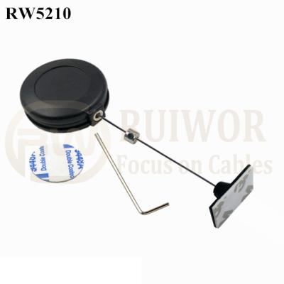 China RW5210 Round Anti Theft Retractor Plus 25X15mm Rectangular Adhesive ABS Plate for sale