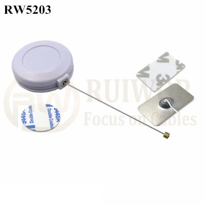 China RW5203 Round Anti Theft Retractor Plus 35X22mm Rectangular Adhesive Metal Plate for sale