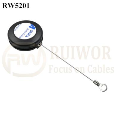 China RW5201 Round Anti Theft Retractor With Ring Terminal Inner Hole 3mm 4mm 5mm For Option for sale