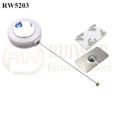 China RW5203 Round Anti Theft Retractor Plus 35X22mm Rectangular Adhesive Metal Plate for sale