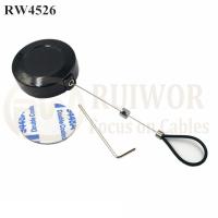 China RW4526 Round Mini Display Pull Box Plus Adjustable Stainless Steel Wire Loop Coated Silicone Hose for sale