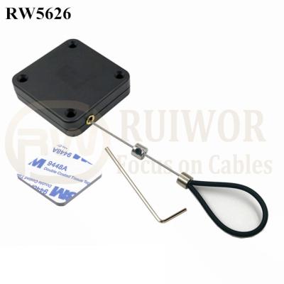 China RW5626 Square Heavy Duty Retractable Cable Plus Adjustable Stainless Steel Wire Loop Coated Silicone Hose for sale