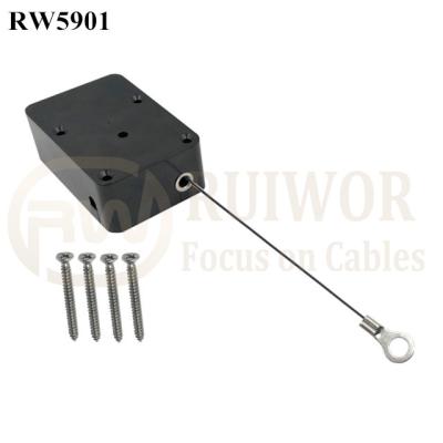 China RW5901 Cuboid Heavy Duty Retractable Tether Ratchet Function Optional With Ring Terminal Inner Hole 3mm 4mm 5mm For Option for sale