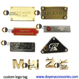 China 3d handbags letter metal badge custom metal logo metal badges for bag for sale