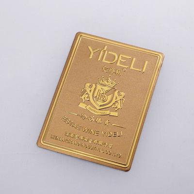 China DOYEN Opulent Decanter Label for metal Wine Golden Tone Metal Vintage Golden Plate Metal wine sticker custom your text for sale