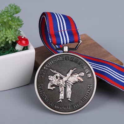 China Heavy Quality Economy Judo Medals Jiu-Jitsu Awards with ribbons for Community Clubs JudoFit for sale