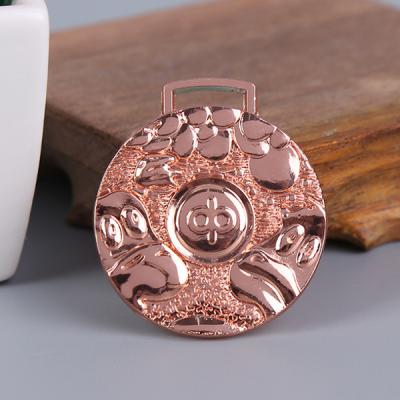China Metal rose golden swimming badge medals awards for Swimming Clubs Galas Universities Colleges Schools for sale