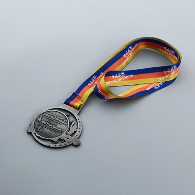 China School Sports Day Medals and Ribbons Black Performance Awards Children's Medals with ribbons for sale
