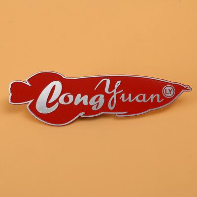 China Fish red metal hard enamel pin Custom with logo for sale