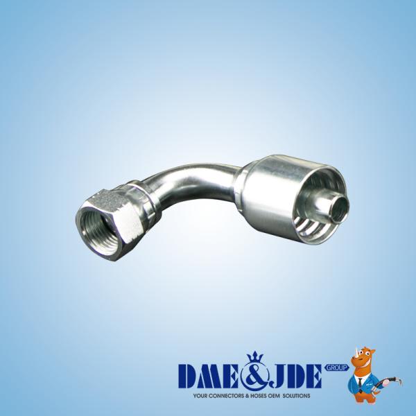 Quality DP4BPF Hydraulic Hose Fittings Insert 45° Elbow BSPP Swivel Female 60°Cone for sale