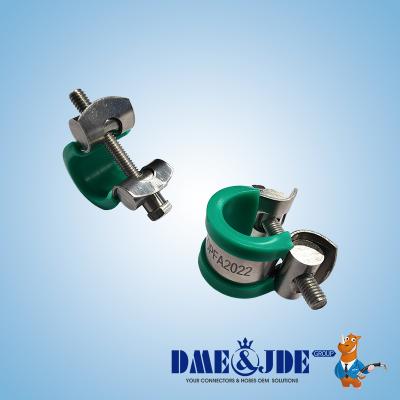 China Stainless Steel Hose Whip Restraint Hose Collar With Polyurethane Lining for sale