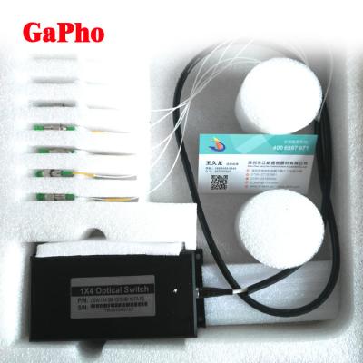 Cina Mini tipo 1260-1650nm del commutatore ottico MP millimetro della fibra 1x4 di lunghezza personalizzabile in vendita