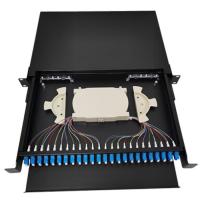 China 48 Core LC Patch Panel 1U Indoor Fiber Optic Distribution Frame for Telephone Network for sale