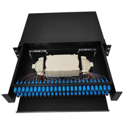 Cina 48 colore del nero dello Sc del pannello 2U dell'adattatore della fibra del quadro d'interconnessione di fibra del porto in vendita