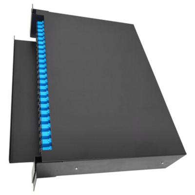 Cina 48 colore del nero dello Sc del pannello 2U dell'adattatore della fibra del quadro d'interconnessione di fibra del porto in vendita