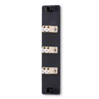 China LC 6 Fiber 3 Position Duplex Multimode Adapter Panel Black LGX Compatible for sale