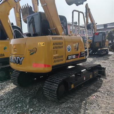 Cina Minore ore di utilizzo Sany SY75 escavatore con pompa idraulica originale e 274 ore di lavoro in vendita