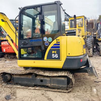 Китай Доступный экскаватор KOMATSU PC56 с небольшим рабочим временем и движением цепочки ползунок продается