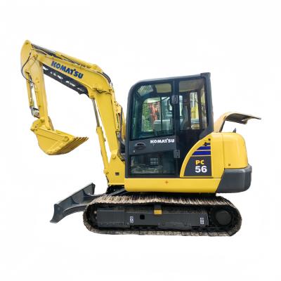 China Excavadora Komatsu PC56 para la construcción Mini Excavadora usada 34.5KW Peso de la máquina 5000 KG en venta