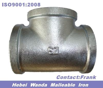 China galvanized malleable iron tee BS thread,NPT thread for sale