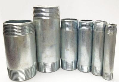 China Galvanzied Steel Iron Pipe Nipples BS thread DUBAI market for sale