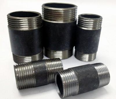 China Black Iron Pipe Nipples BS thread DUBAI market for sale
