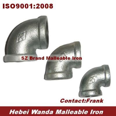 China galvanized malleable iron elbow BS thread for sale