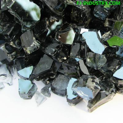 China 1/4' 1/2' Black Tempered Broken Glass for Outdoor Fire Pit for sale