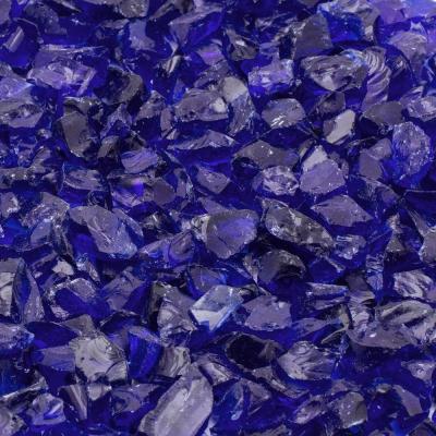 China Blue Broken Glass cullet/  crushed glass for Outdoor Fire Pit for sale