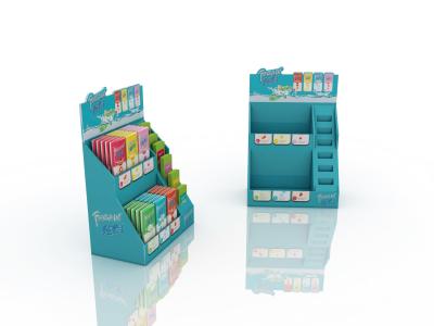 China Chewing Gum Advertising Cardboard Counter Top Display Shelf for sale