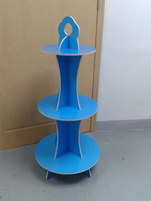 China Stores Round Shape Blue Color Cardboard Display Shelf for Washing Products Retail for sale