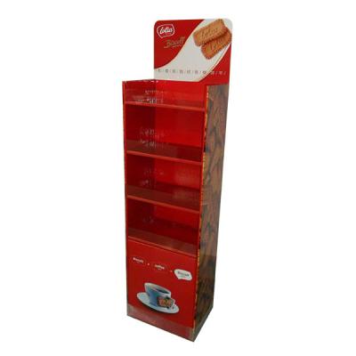 China Corrugated board red color advertising paper display showcase for sale