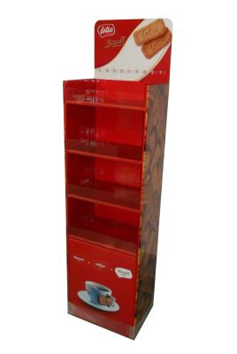 China Red color 4 layer Shelves Corrugated Board 1500mm High Display Shelf for sale