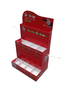 China Red color Two Tier Shelves Small Size Counter Top Food Display Unit for sale