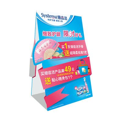 China Point of Sale Toothbrush 260mm width Paper Counter Display Unit for sale