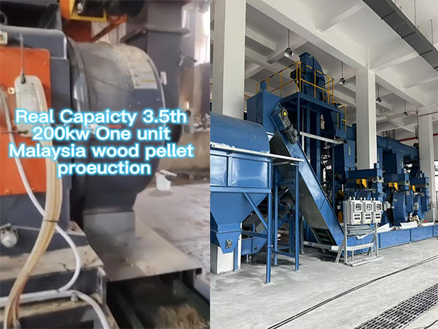Reële capaciteit 3,5 ton/uur 200 kW EEN set houtpelletlijn in Maleisië