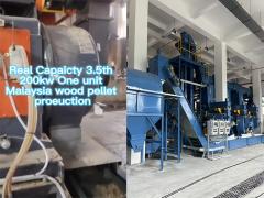 Real Capacity 3.5 T/H 200KW ONE SET WOOD PELLET LINE IN MALAYSIA
