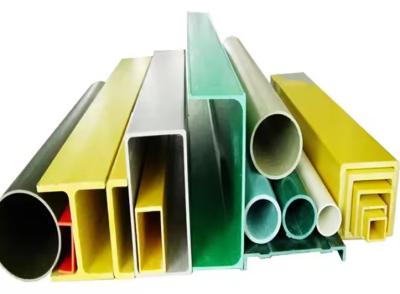 China Pultruded Fiberglass Hollow Tubes Composite FRP Profiles Square Rectangular Round for sale