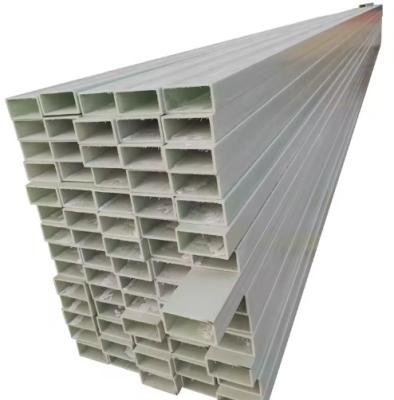 China High Strength Grp Pultrusion Frp Square Pipe Fibreglass +Resin Smooth Winding for sale