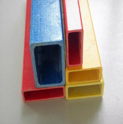 China High Strength Grp Pultrusion Frp Square Pipe Fibreglass +Resin Smooth Winding for sale