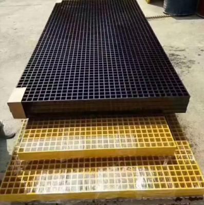China FRP GRP Mesh Plastic Heavy Duty Fiberglass Grating Flooring / Walkway Frp Grating for sale